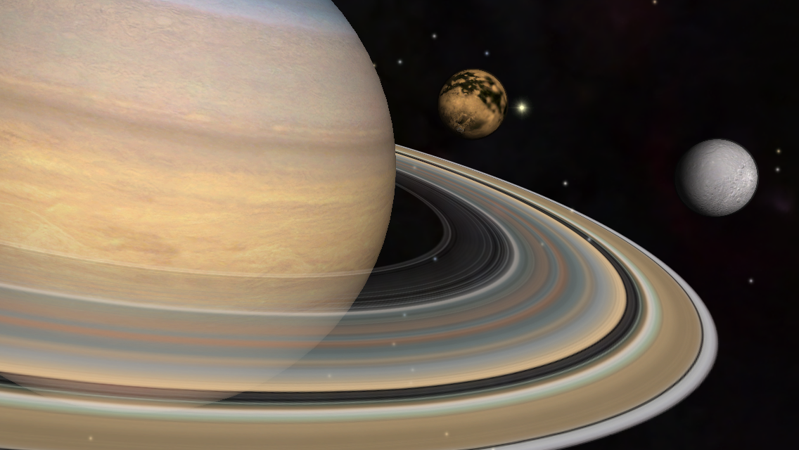 Saturn, Titan and Rhea | Star Walk