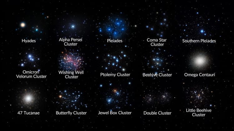 Star Clusters Names | Famous Star Clusters | Cluster of Stars in the ...