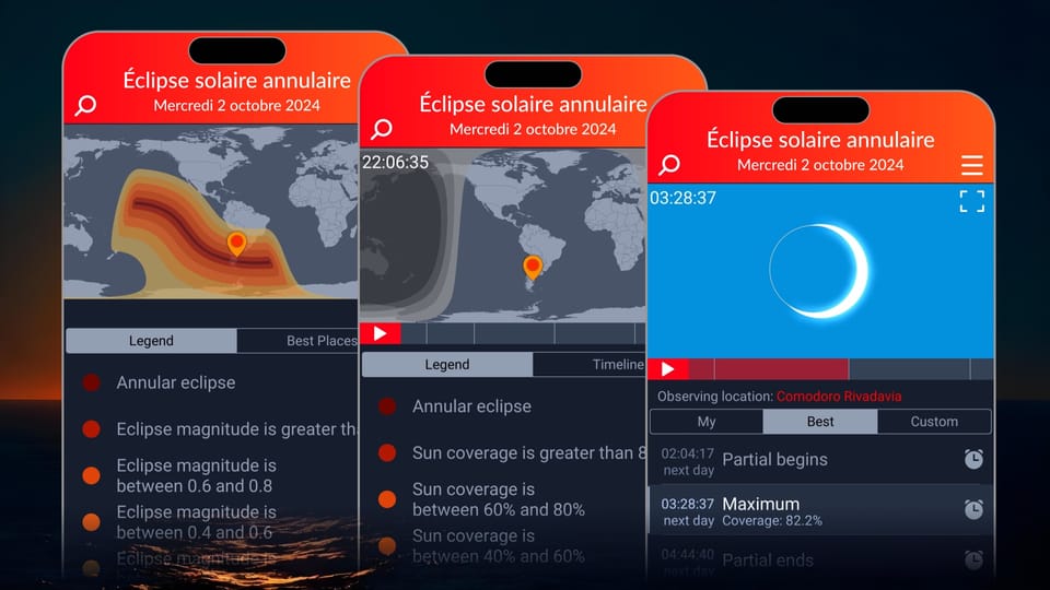 Éclipse Solaire du 2 octobre 2024 | Éclipse Solaire Annulaire "Cercle ...