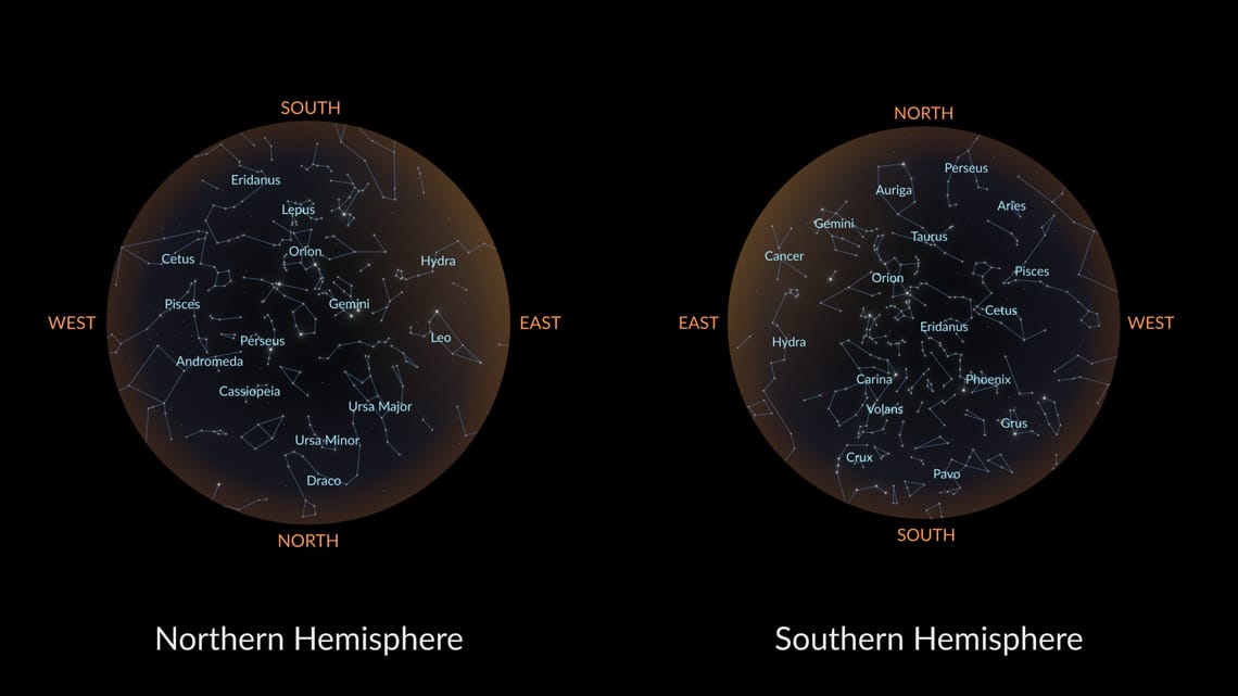December Constellations | Northern Hemisphere Winter Constellations ...