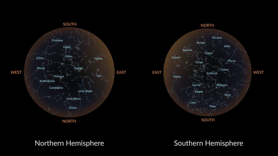 December Constellations | Northern Hemisphere Winter Constellations ...