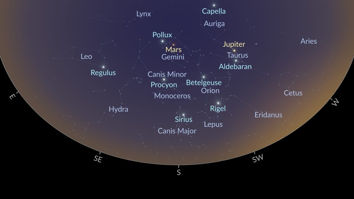 February Constellation | Stars in February | February Star Map 2026 ...