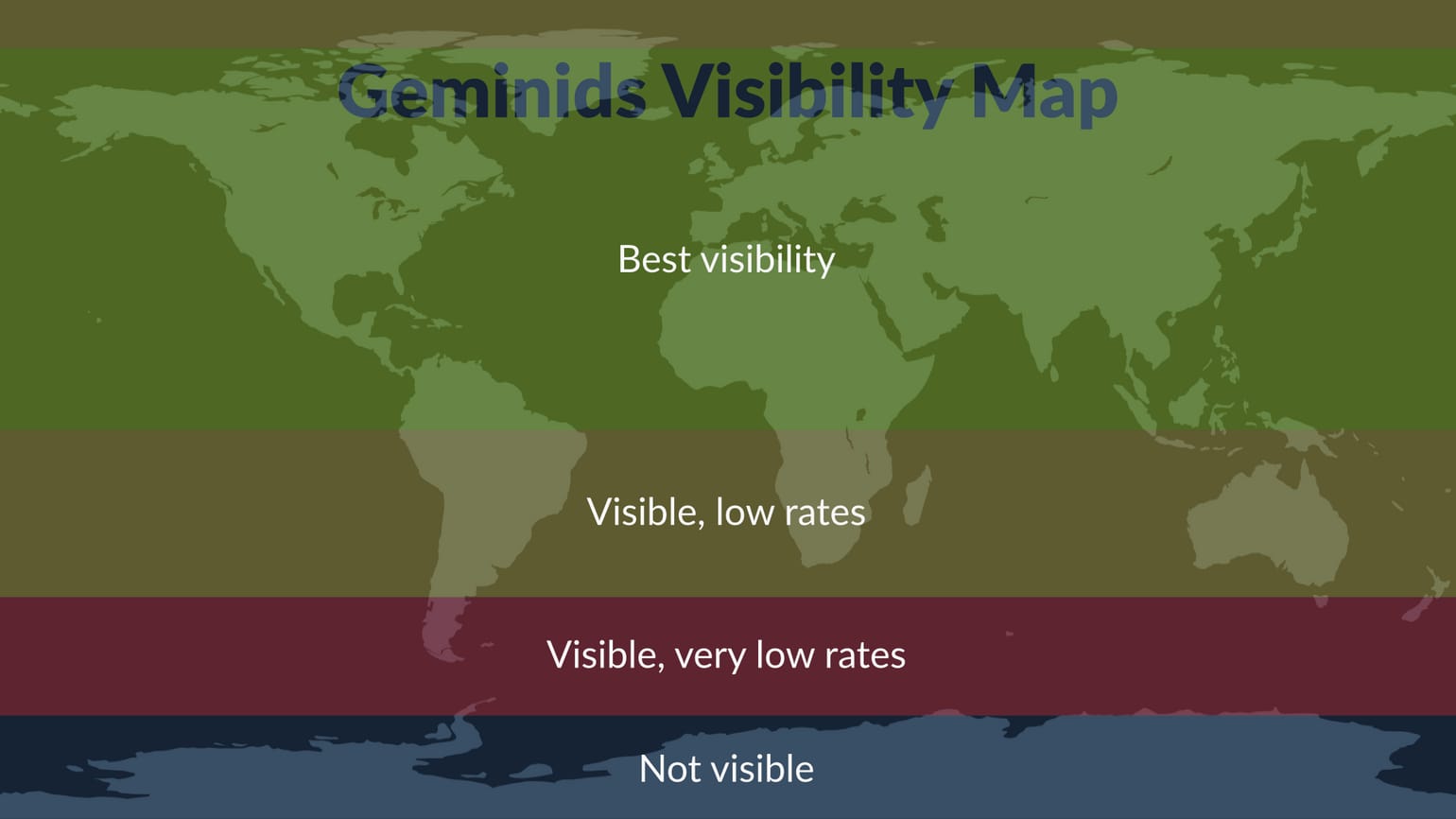 Geminid Meteor Shower — Visibility Map, Where to See | Geminids 2025 ...