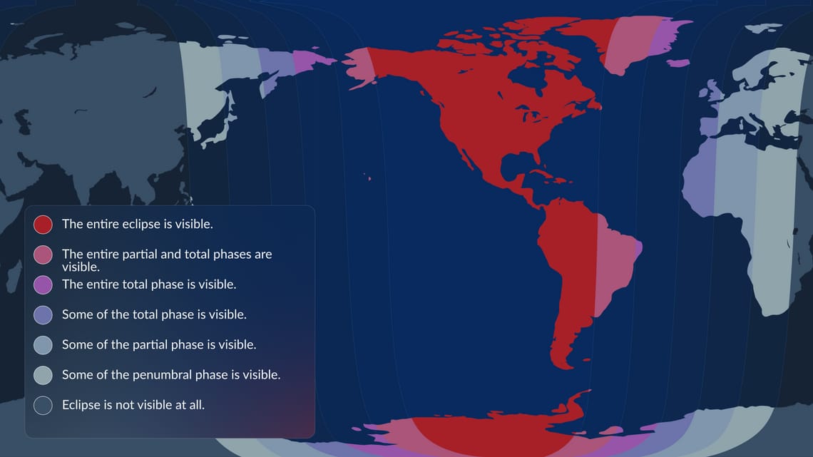 Total Lunar Eclipse March 2025 | Lunar Eclipse Tonight Visibility Map ...
