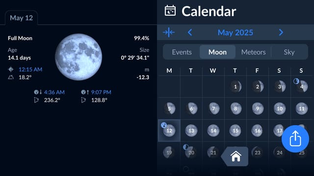 When Is Full Moon, May 2025 | Flower Moon Meaning | May 12 Moon | Star Walk