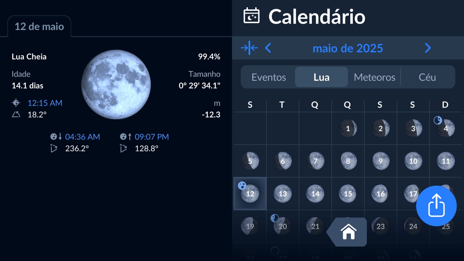 Quando é Lua Cheia Maio 2025 | Lua das Flores 2025 | Luas de Maio ...