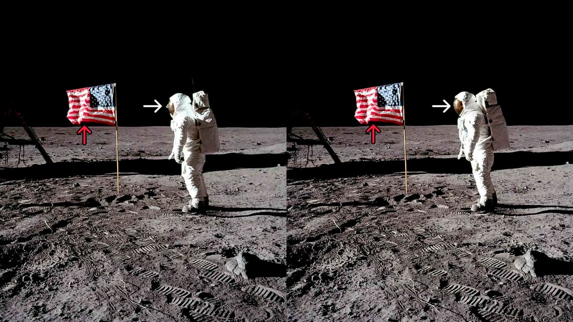 Moon Landing Pictures, Photos, Images | Fake Moon Landing | Flag Waving ...