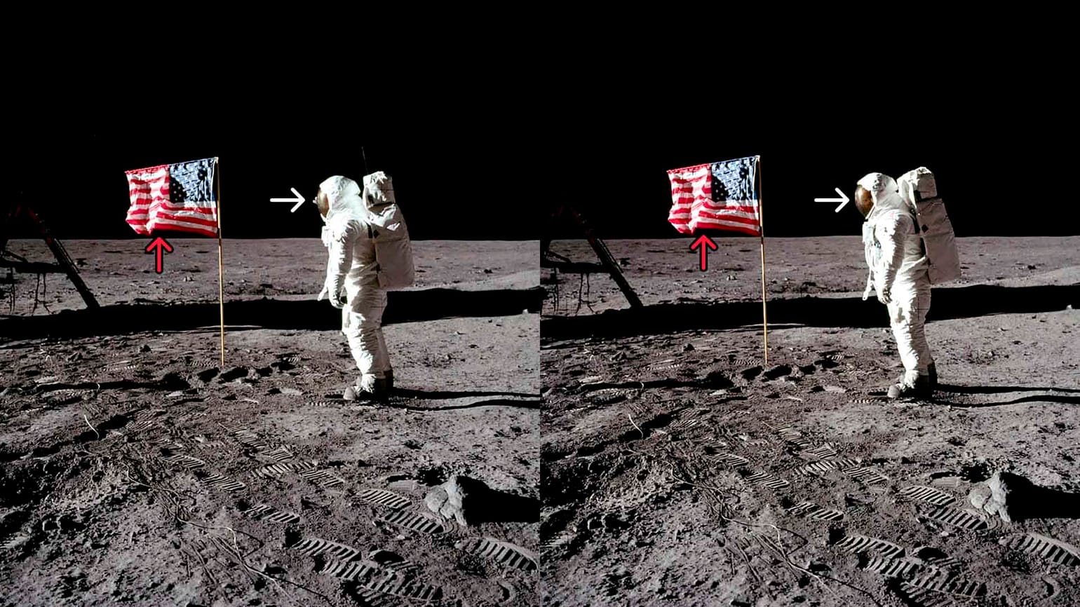 Moon Landing Pictures, Photos, Images | Fake Moon Landing | Flag Waving ...