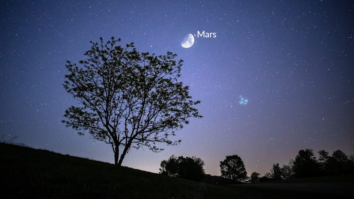 What Planet Is Next to the Moon Tonight | Moon Mars Conjunction | Star Walk