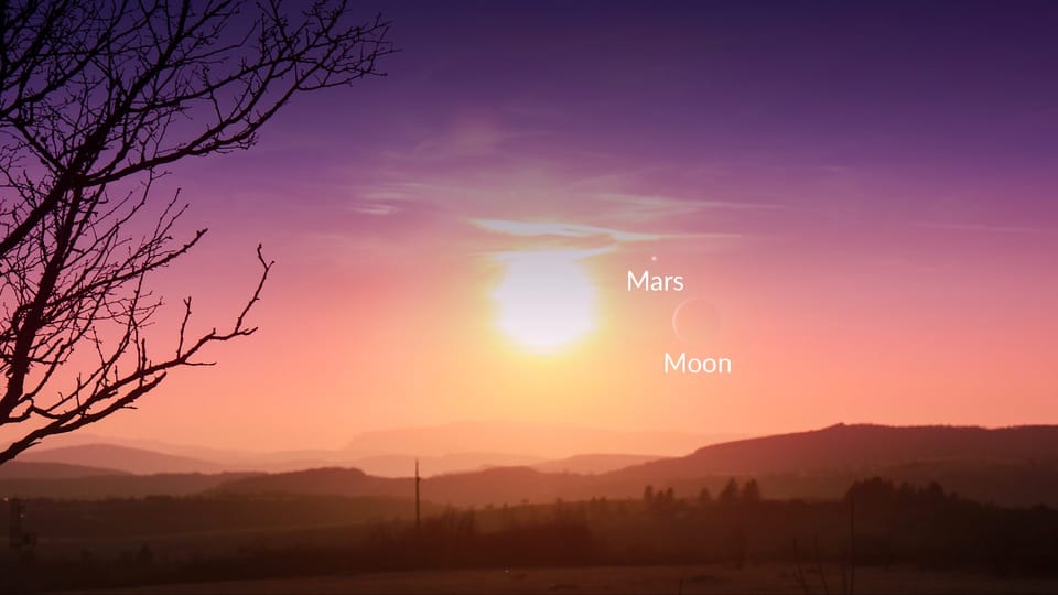 Moon and Mars Dance Together in the Night Sky | Star Walk