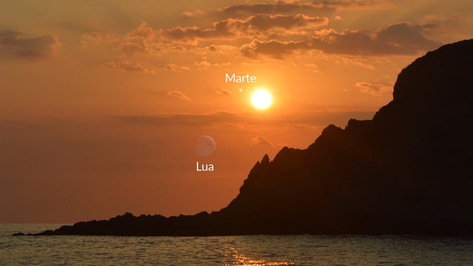 A lua se junta a Marte no céu noturno | Star Walk