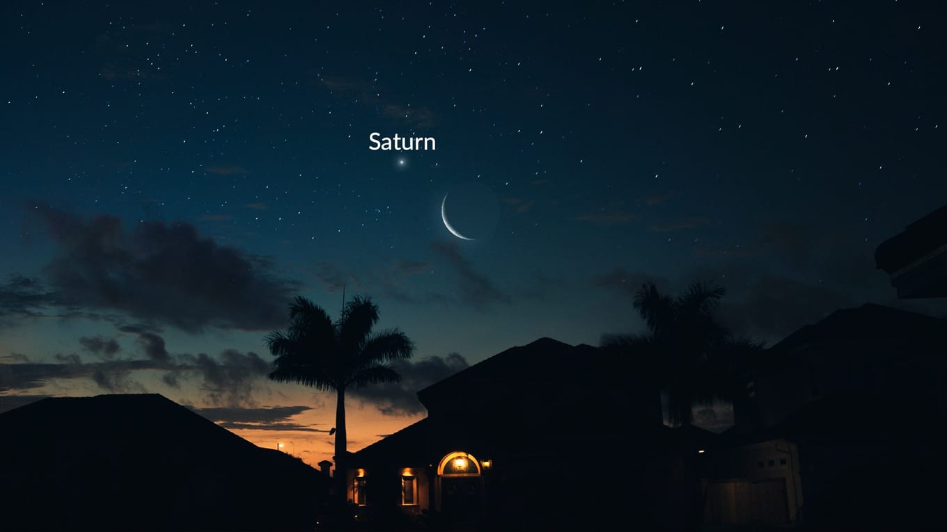 Close Approach Of The Moon Saturn And Pluto Star Walk