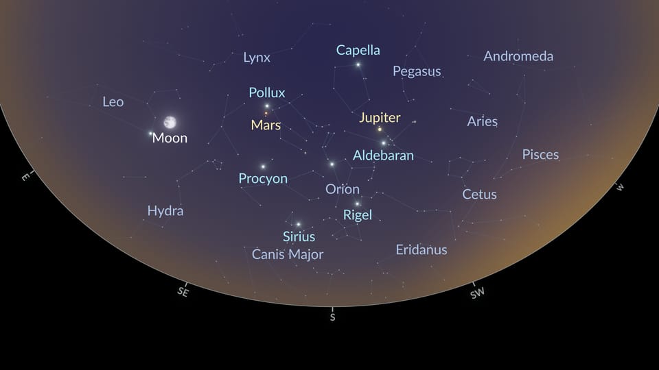 January Constellations | January Stars | January Night Sky Map | Winter ...