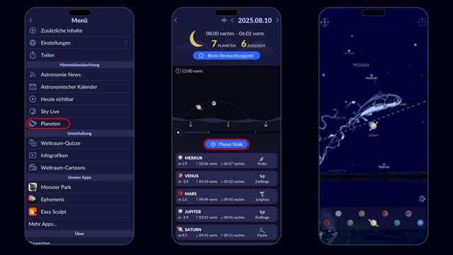 Planeten heute Nacht sichtbar | Welche Planeten sieht man heute ...