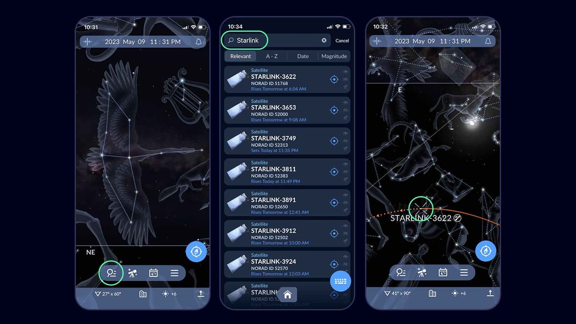Find Starlink Satellites in The Sky | Starlink Tracker | Line of ...