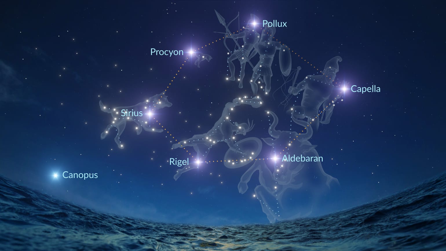 January Constellations January Stars January Night Sky Map Winter